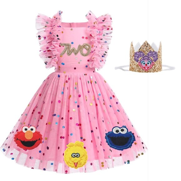 Dresses | Sesame Street Dress Rainbow Elmo Clothes Cookie Monster ...